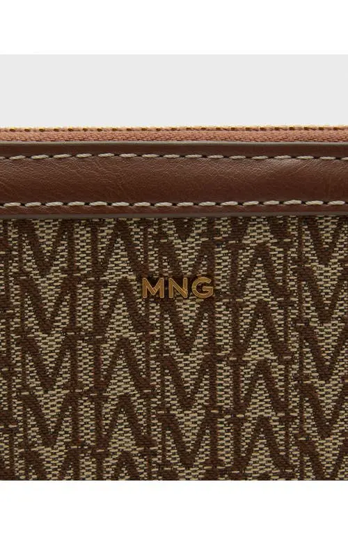 Mango Large Logo Jacquard Zip Wallet