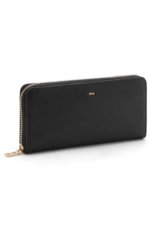 Mango Faux Saffiano Leather Wallet