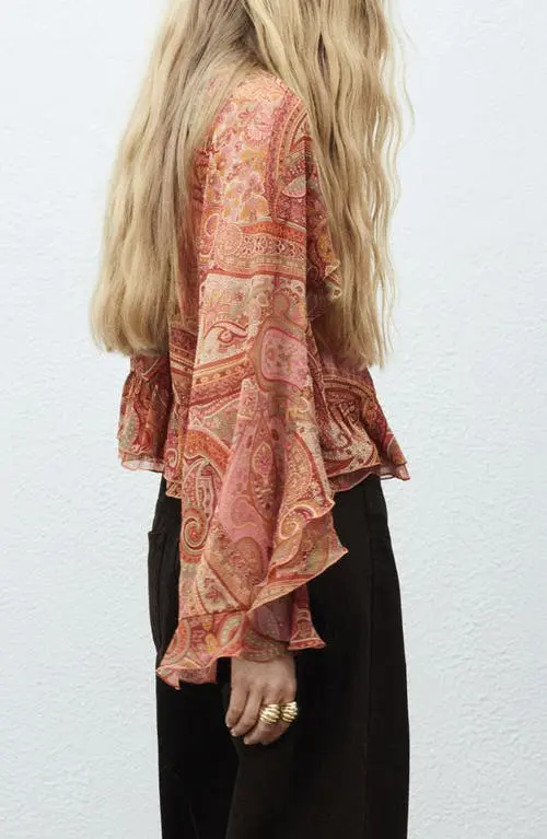 Mango Paisley Print Long Sleeve Shirt