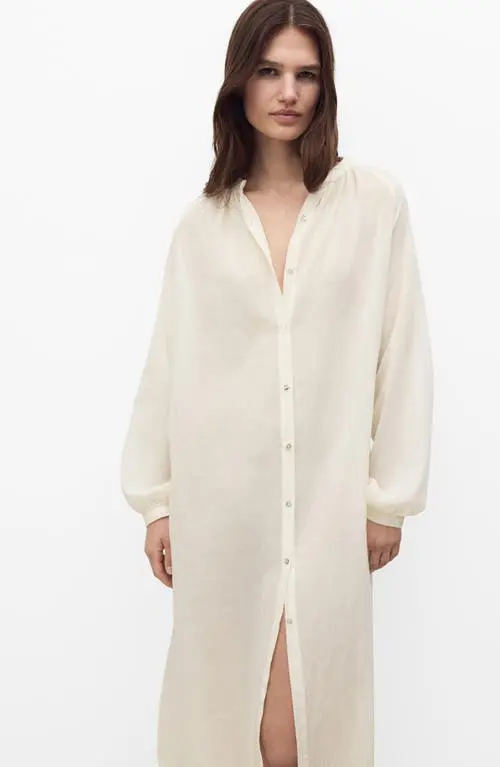 Mango Long Sleeve Cotton Nightgown