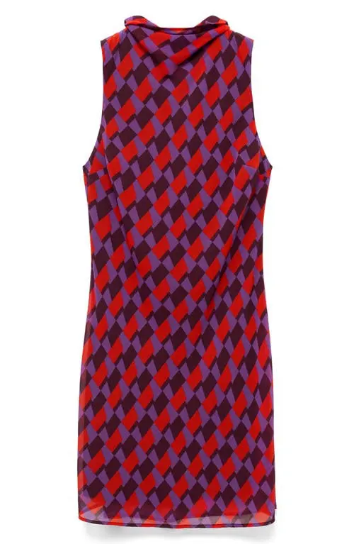 Mango Print Bow Detail Sleeveless Dress