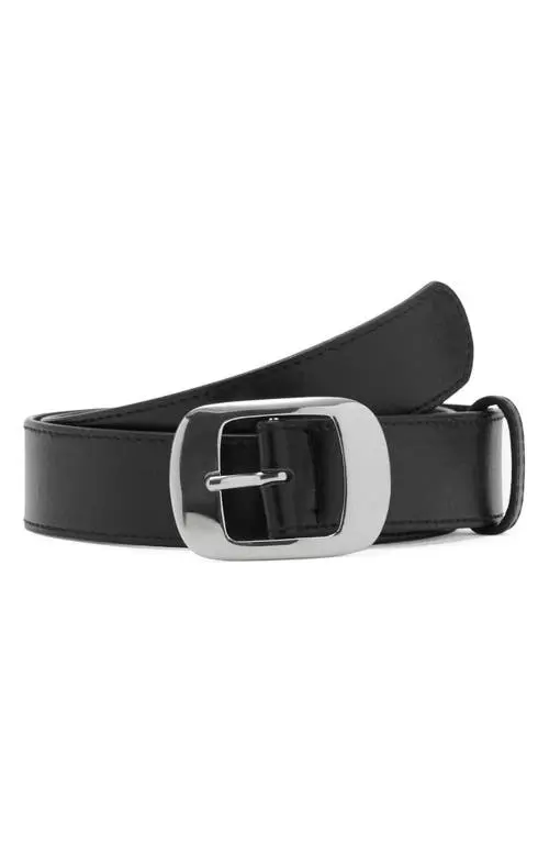 Mango Square Buckle Belt - Black