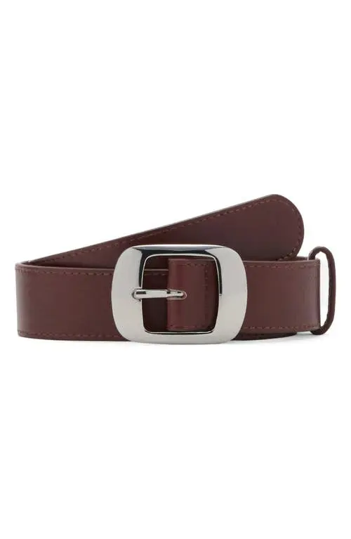 Mango Square Buckle Belt - Brown