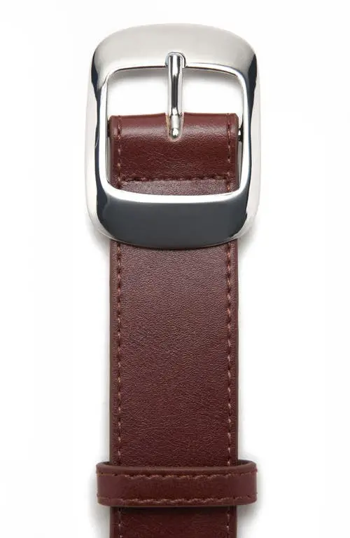 Mango Square Buckle Belt - Brown