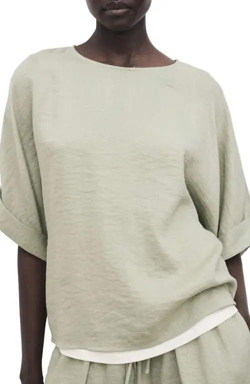 Mango Oversized Cuffed Sleeve Top