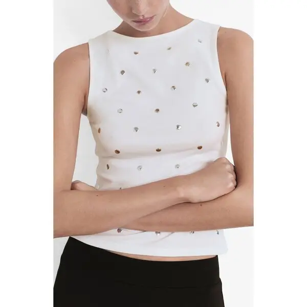 Mango Studded Sleeveless Top