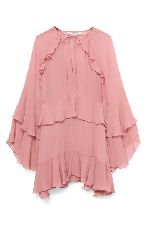 Mango Ruffle Long Sleeve Dress