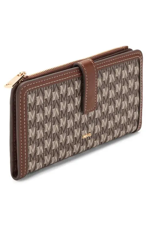 Mango Large Logo Jacquard Wallet
