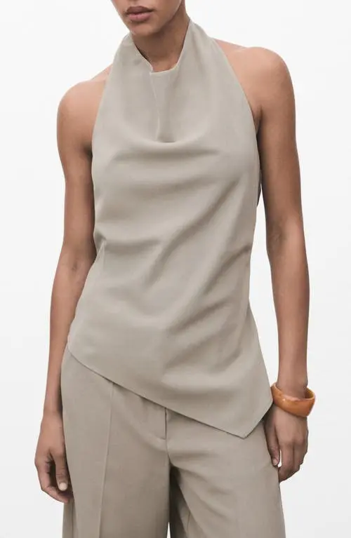 Mango Asymmetric Open Back Halter Top