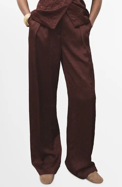 Mango Crinkled Effect Straight-leg Trousers