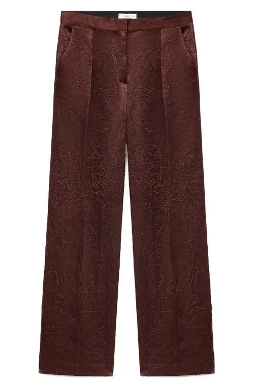 Mango Crinkled Effect Straight-leg Trousers
