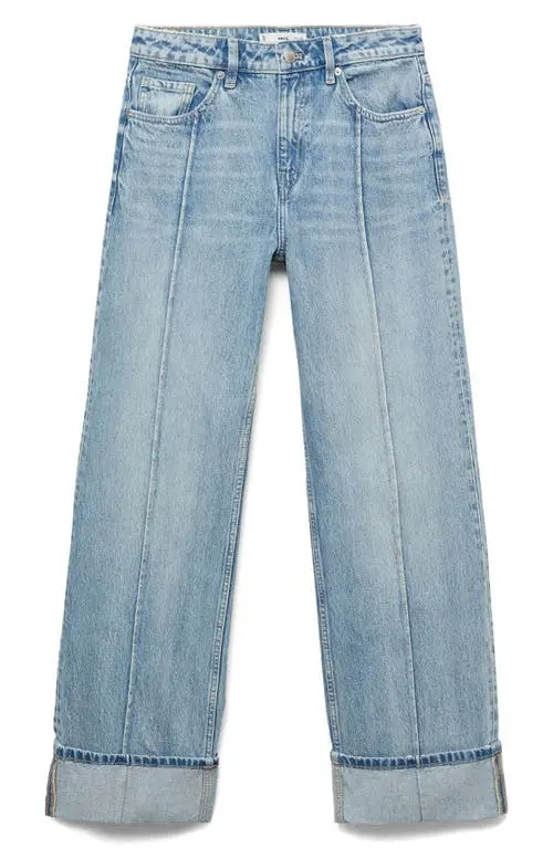 Mango Cuffed Seamed Wide-leg Jeans