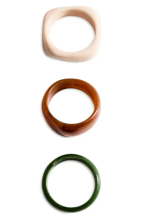 Mango Set Of Three Bangles - Brown
