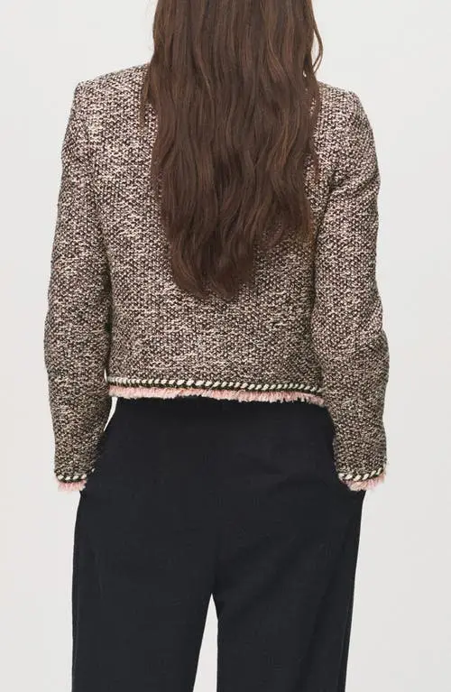 Mango Button-front Tweed Jacket