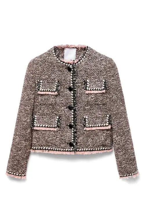Mango Button-front Tweed Jacket