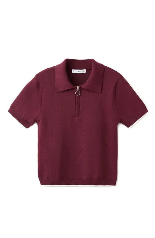 Mango Tipped Quarter Zip Jersey Polo