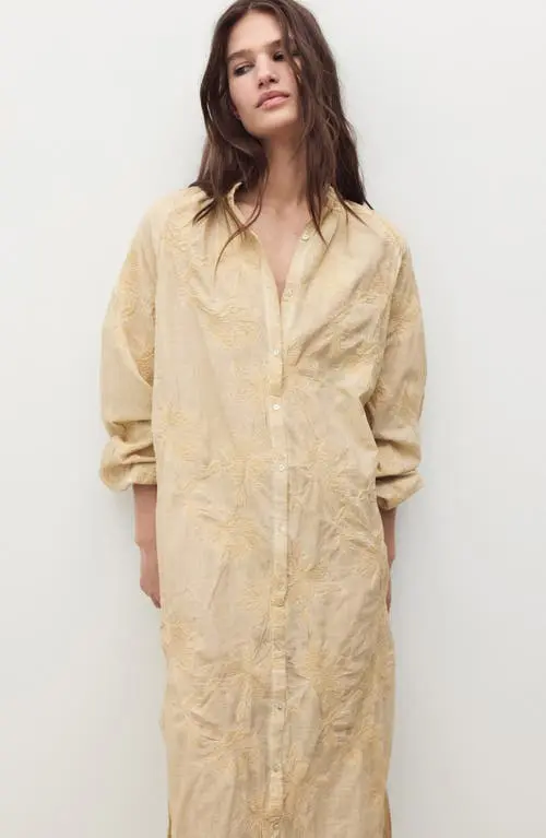Mango Overdyed Embroidered Cotton Nightgown