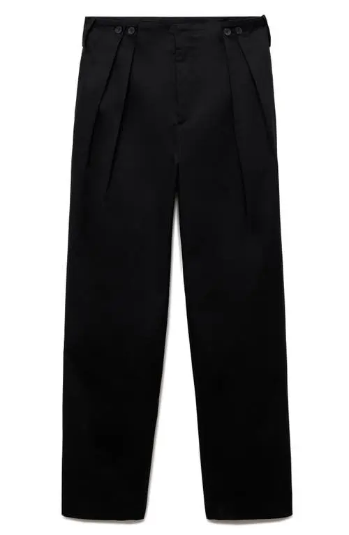 Mango Straight Leg Cotton Trousers