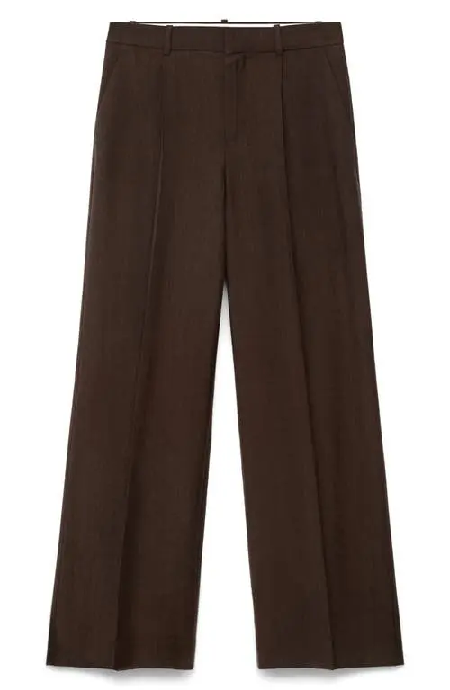 Mango Pleated Straight-leg Lyocell Blend Suit Pants