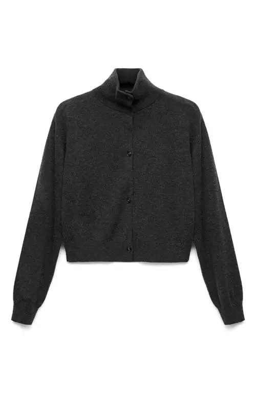 Mango Collared Wool And Cashmere Blend Cardigan
