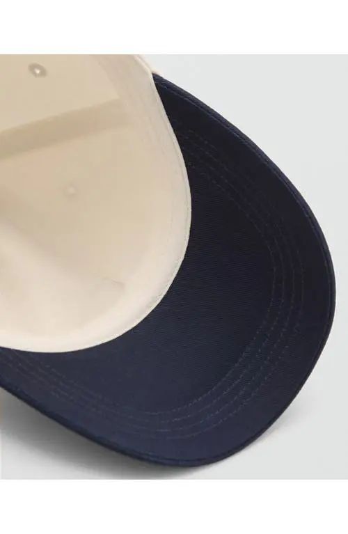 Mango Embroidered Message Adjustable Baseball Cap - Navy