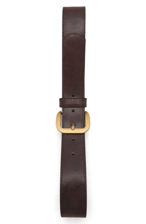 Mango Faux Leather Belt - Chocolate