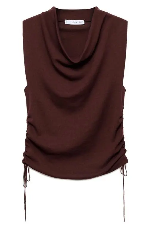 Mango Ruched Cowl Neck Knit Top