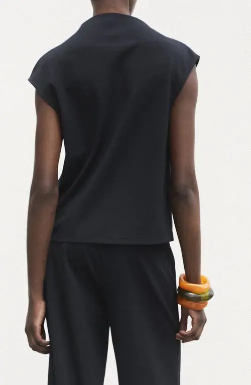 Mango Pleated Asymmetric Top