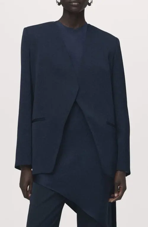 Mango Double-breasted Suit Jacket - Navy