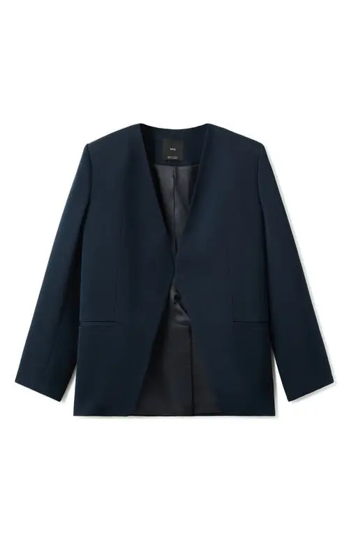 Mango Double-breasted Suit Jacket - Navy