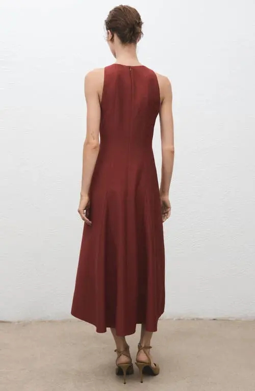 Mango Sleeveless Flared Maxi Dress - Burnt Orange