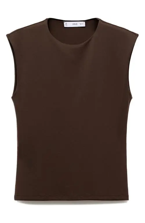 Mango Fitted Sleeveless Top - Brown