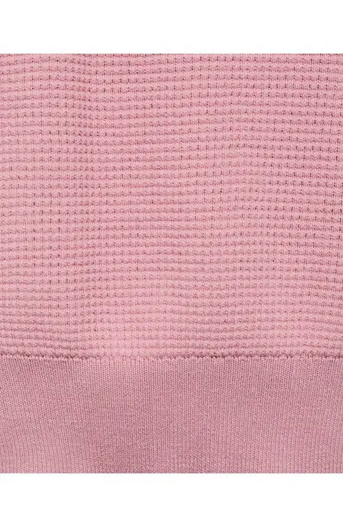 Mango Spread Collar Short Sleeve Sweater - Pastel Pink
