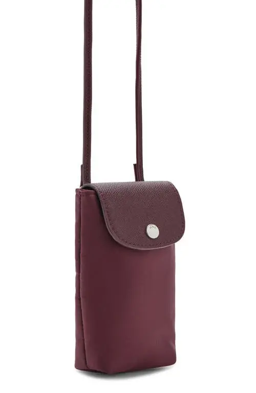 Mango Nylon Phone Crossbody Bag - Burgundy