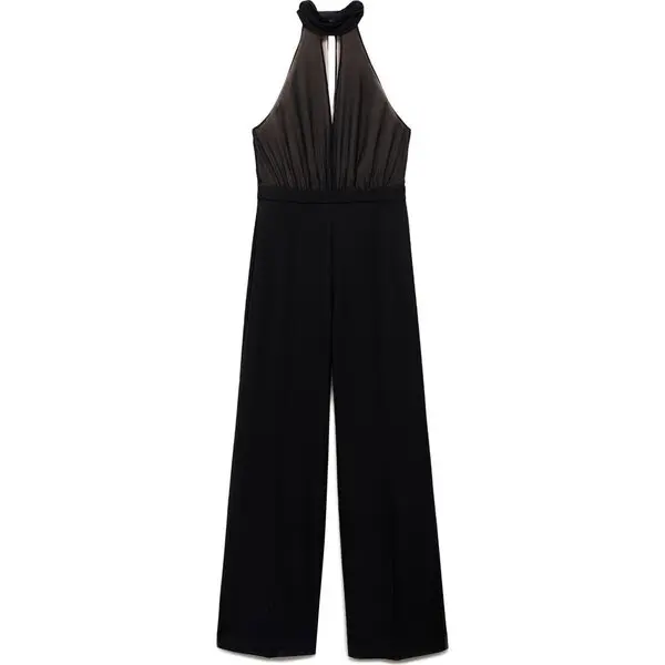 Mango Wide Leg Jumpsuit - Black