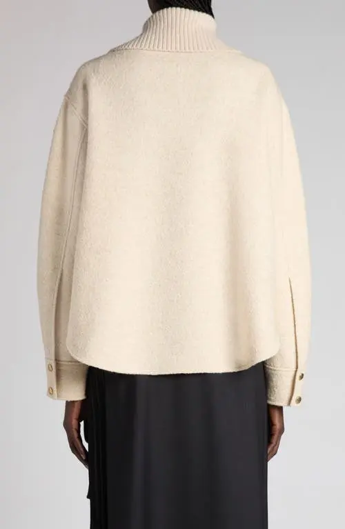 Moncler Wool Blend Bouclé Shirt Jacket
