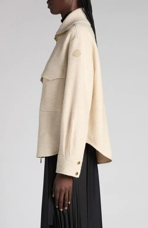 Moncler Wool Blend Bouclé Shirt Jacket