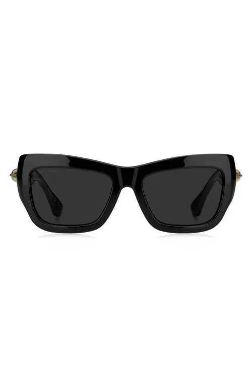 Etro 56mm Rectangular Sunglasses - Black/grey