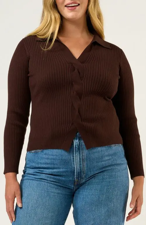 ESTELLE Bronti Twist Front Rib Sweater
