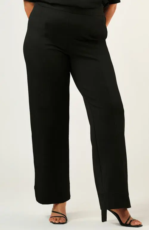 ESTELLE Jolene High-waist Straight-leg Pants - Black