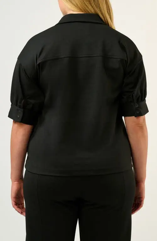 ESTELLE Jolene Puff Sleeve Half Zip Top