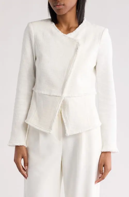 Amanda & Chelsea Fringe Tweed Moto Jacket