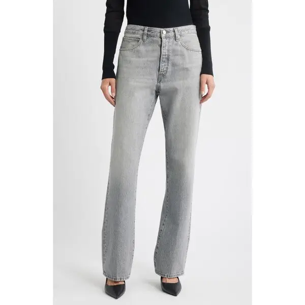 FRAME The Vertical High-waist Relaxed Straight-leg Jeans - Phantom
