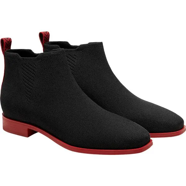 Vivaia Ryan Slip-on Chelsea Boots - Black Ruby Red