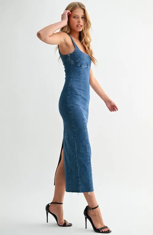 JEMINA DENIM Seamed Denim Dress