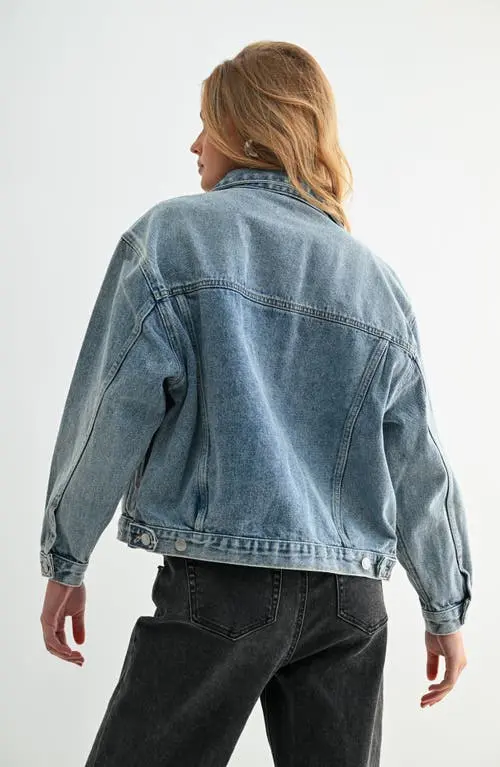 JEMINA DENIM The Aura Cropped Denim Jacket