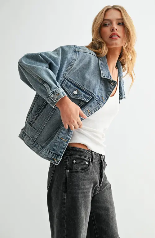 JEMINA DENIM The Aura Cropped Denim Jacket
