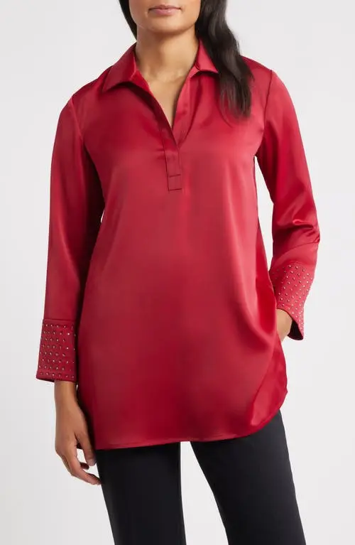 Anne Klein Embellished Cuff Tunic Top