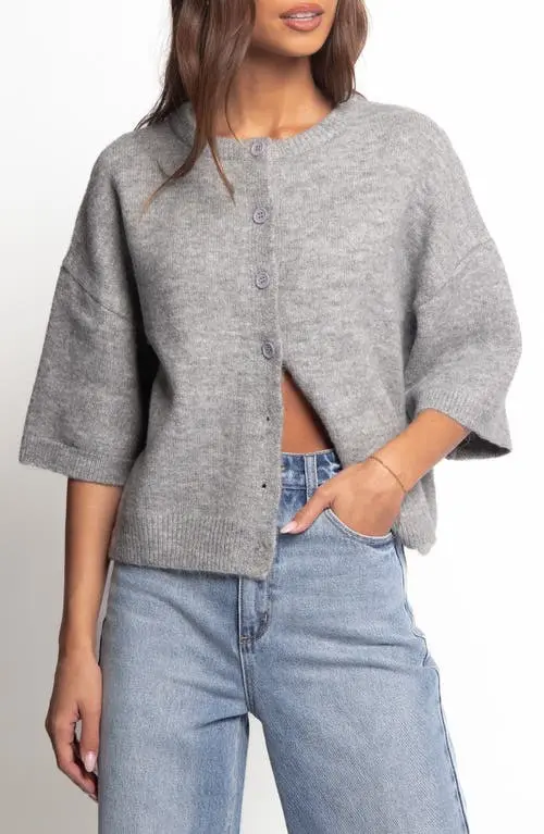 PETAL & PUP Lilith Elbow Sleeve Cardigan - Grey