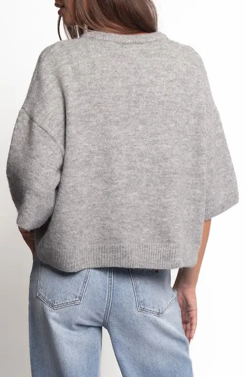 PETAL & PUP Lilith Elbow Sleeve Cardigan - Grey